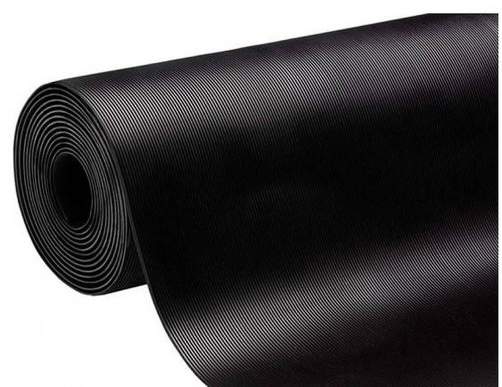 WESEMEYER Riefen-Gummimatte schwarz 120,0 x 250,0 cm | Printus