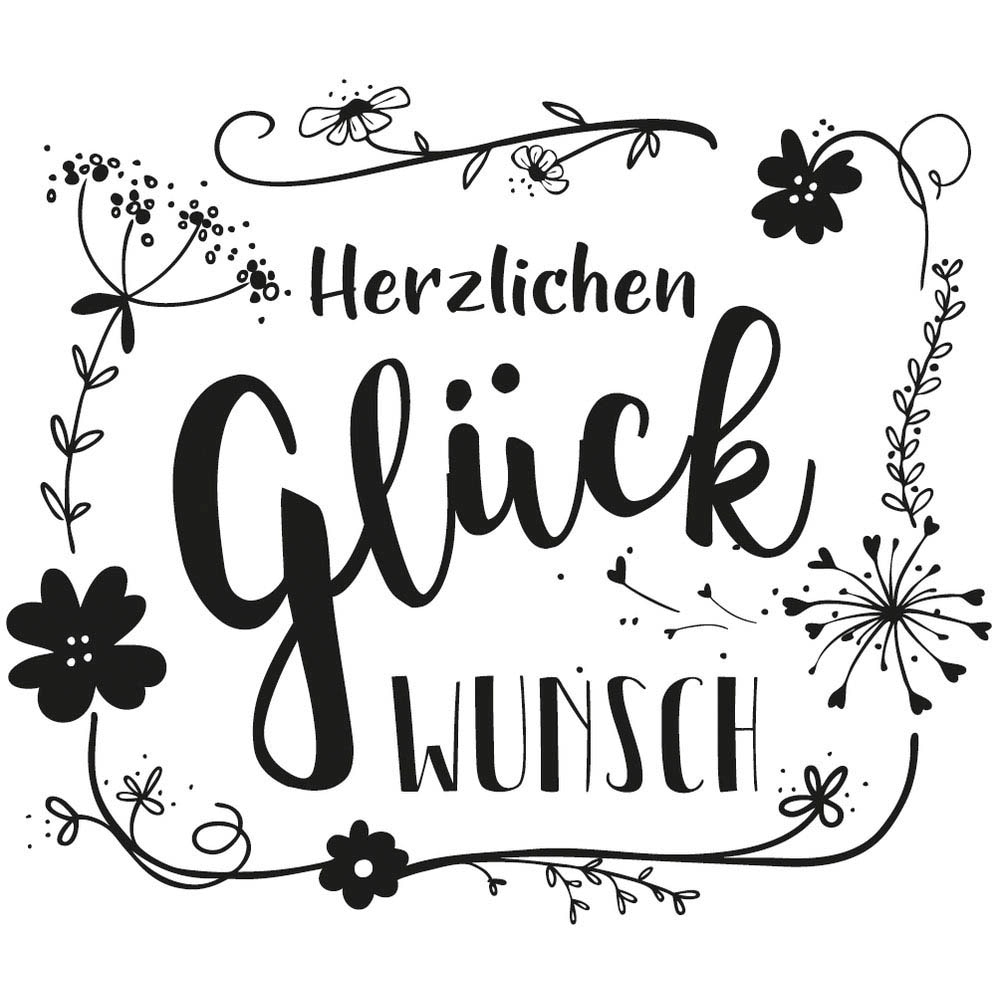 Rayher Motivstempel Herzlichen Glückwunsch 8,0 x 9,0 cm, 1 St. | Printus