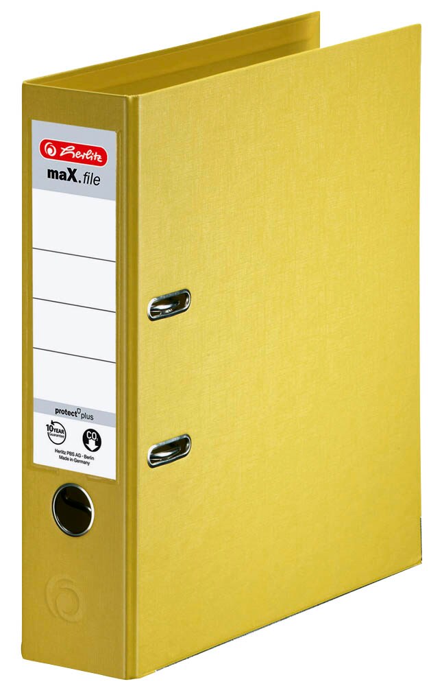 herlitz maX.file protect plus Ordner gelb Kunststoff 8,0 cm DIN A4, 1 ...