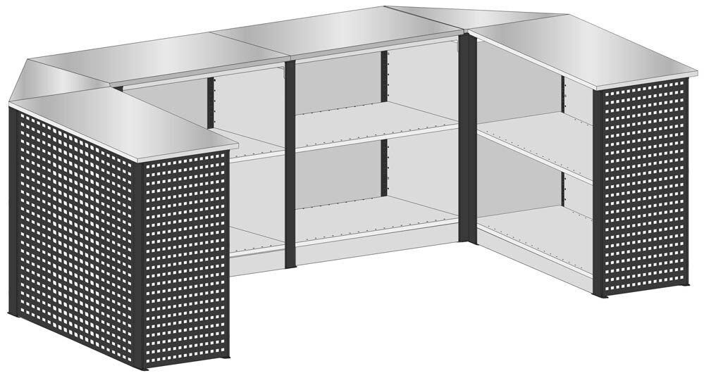 SCHULTE Thekenmodul-Set MULTIplus U-Form, ohne Arbeitsplatte, lichtgrau ...