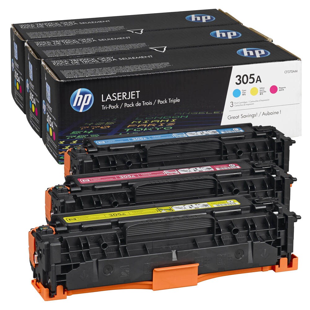 AKTION: HP 305A (CF370AM) cyan, magenta, gelb Tonerkartuschen, 3er-Set ...