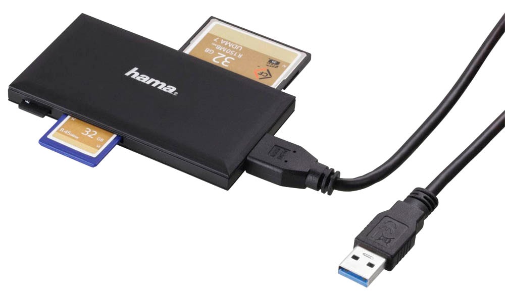 hama Multi-microSD, SD, Memory Stick, Compact Flash-Kartenleser schwarz ...