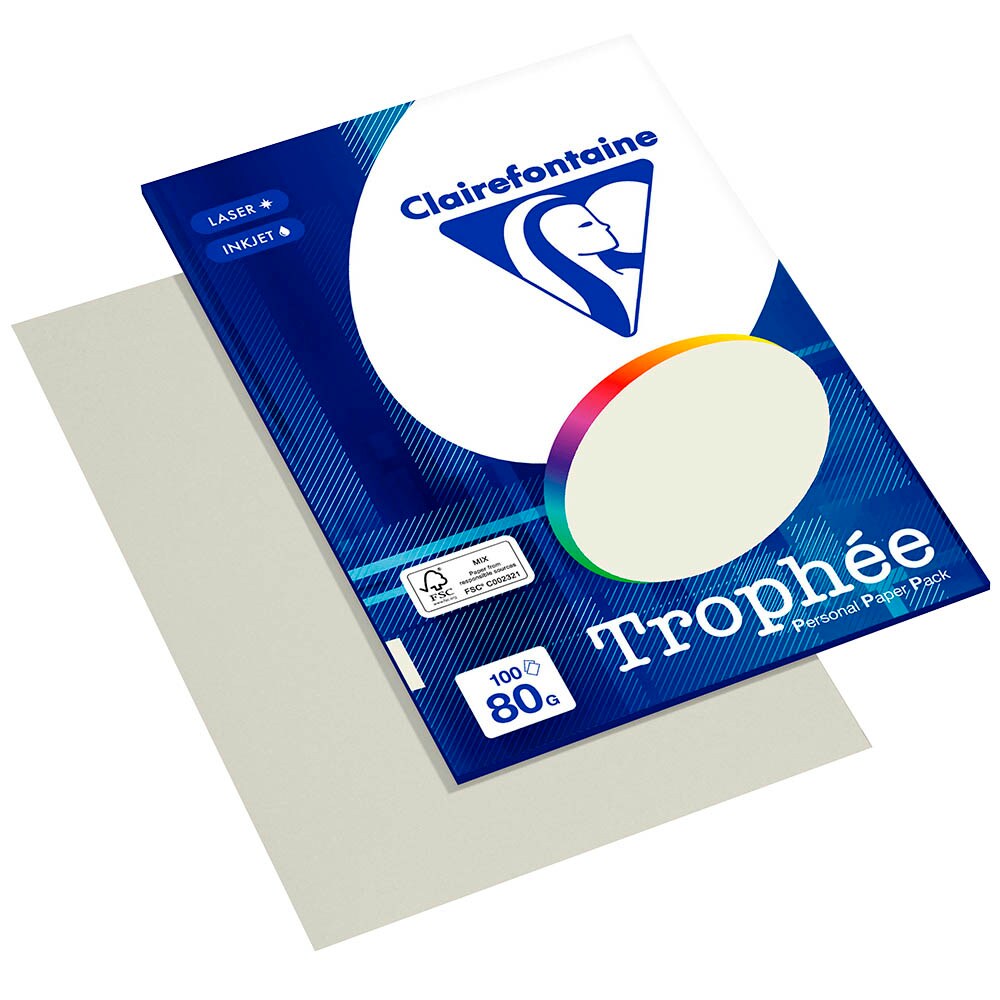 Clairefontaine Kopierpapier Trophée grau DIN A4 80 g/qm 100 Blatt | Printus