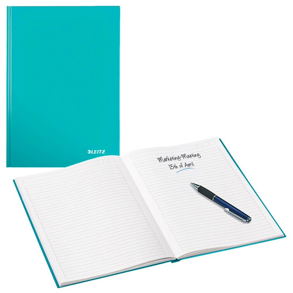 LEITZ Notizbuch WOW DIN A5 liniert, eisblau-metallic Hardcover 160 ...
