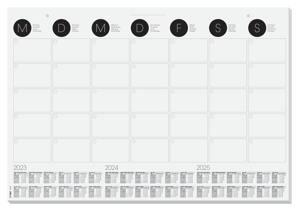 SIGEL Schreibtischunterlage MONATSPLANER 2020/2021/2022 schwarz/weiß ...