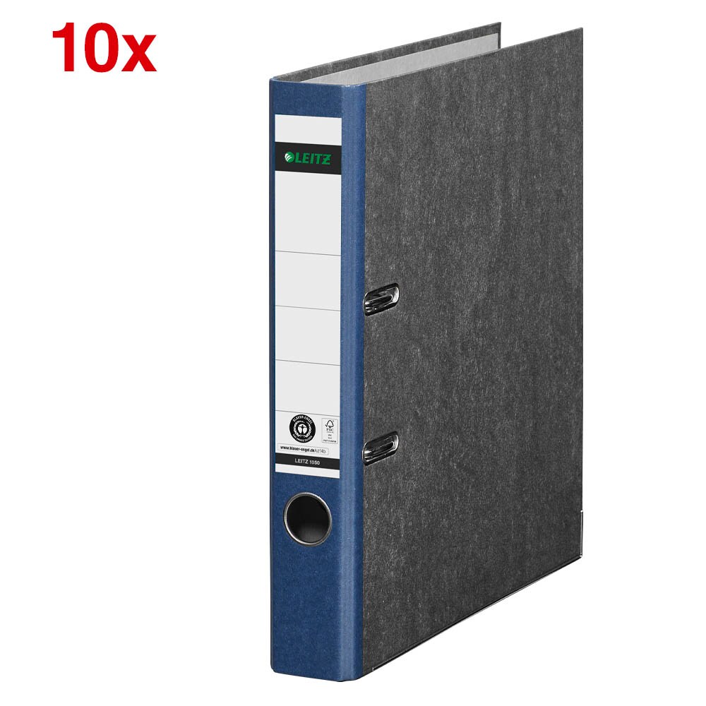 AKTION: LEITZ 1050 Ordner blau marmoriert Karton 5,2 cm DIN A4, 10 St ...