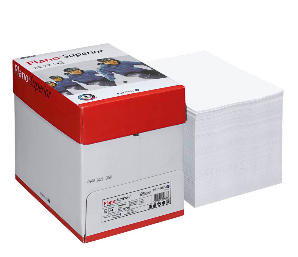Plano® Kopierpapier Superior DIN A4 80 g/qm 2.500 Blatt Maxi-Box | Printus