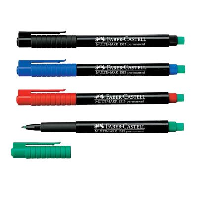 FABER-CASTELL MULTIMARK 1523 Folienstifte-Set farbsortiert permanent, 4 ...