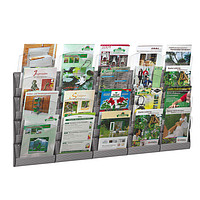 5 PAPERFLOW Wandprospekthalter Integral silber DIN A4 20 Fächer | Printus