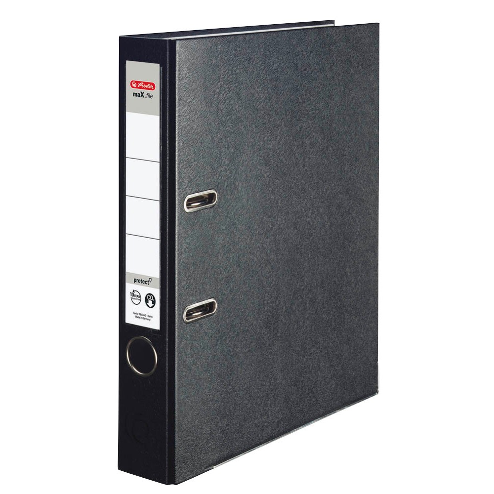 herlitz maX.file protect Ordner schwarz Kunststoff 5,0 cm DIN A4 | Printus