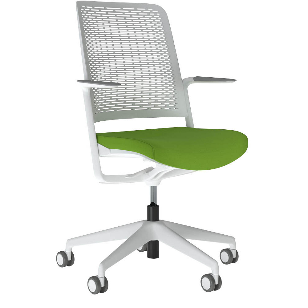 Nowy Styl Bürostuhl WITHME Stoff grün, Gestell grau | Printus