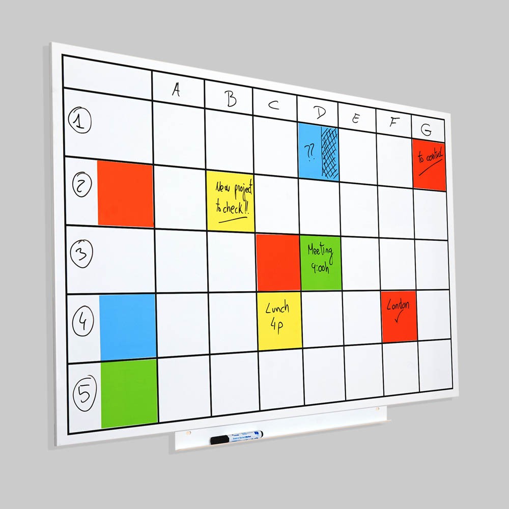 rocada Whiteboard Skin Planner 115,0 x 75,0 cm weiß lackierter Stahl ...