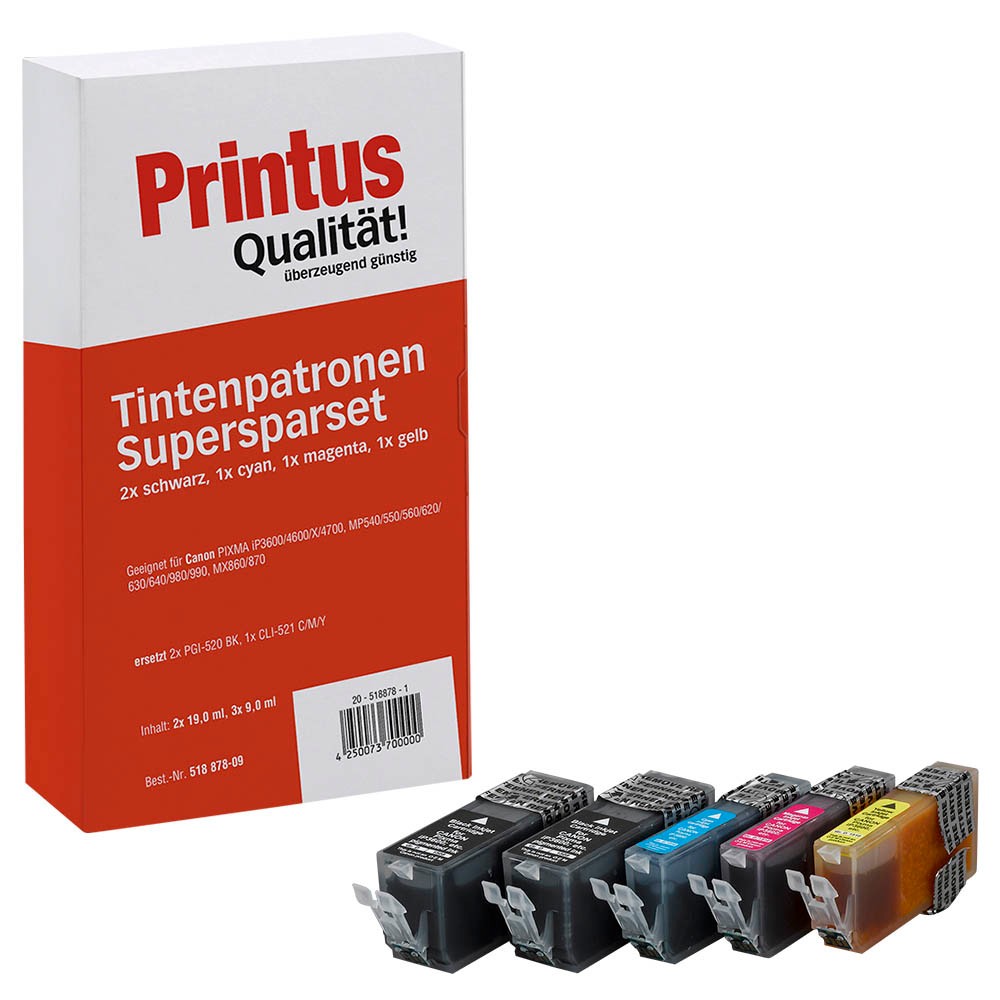 Printus schwarz, cyan, magenta, gelb Druckerpatronen kompatibel zu ...