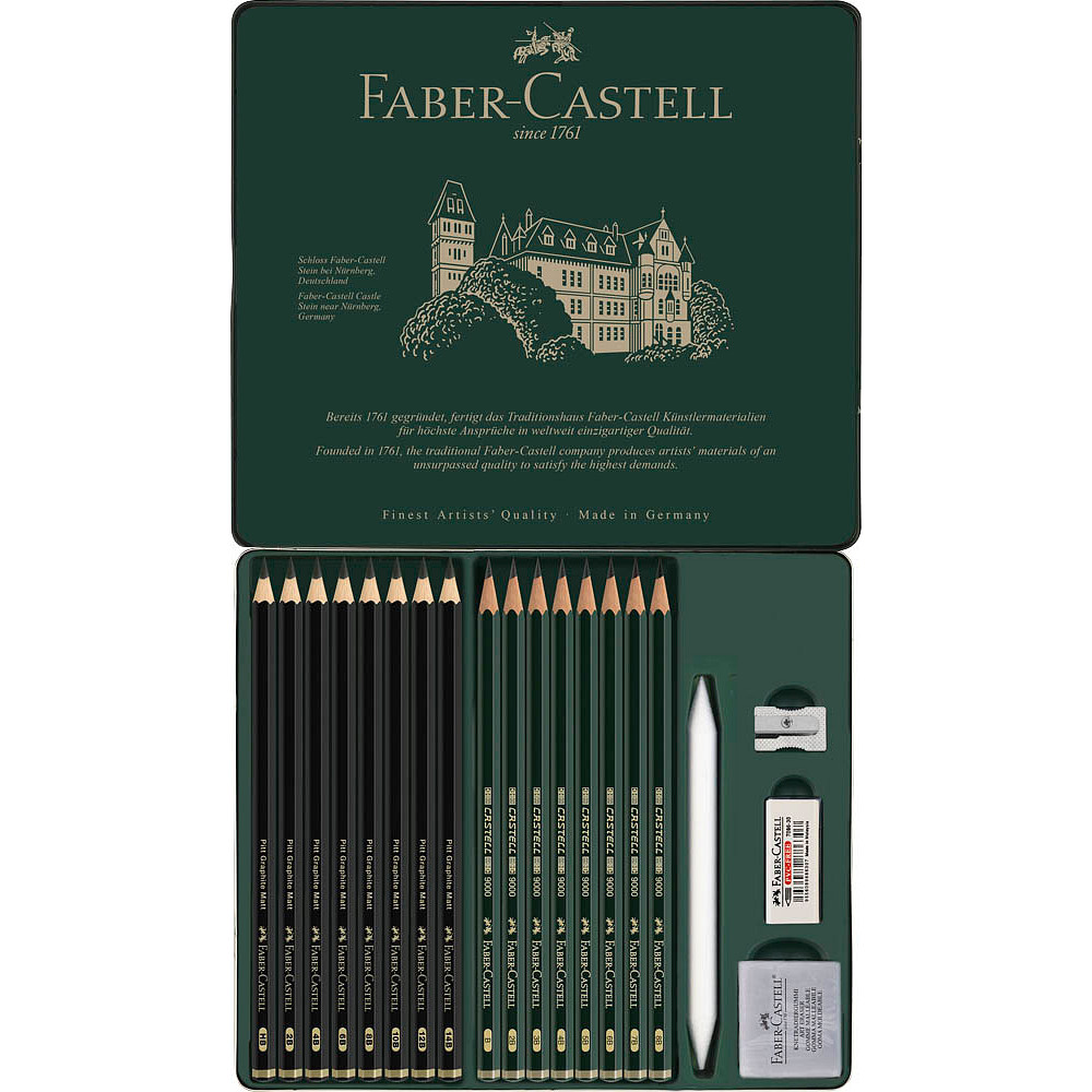 FABER-CASTELL Pitt Graphite Matt Bleistift-Set HB-14B, B-8B schwarz ...
