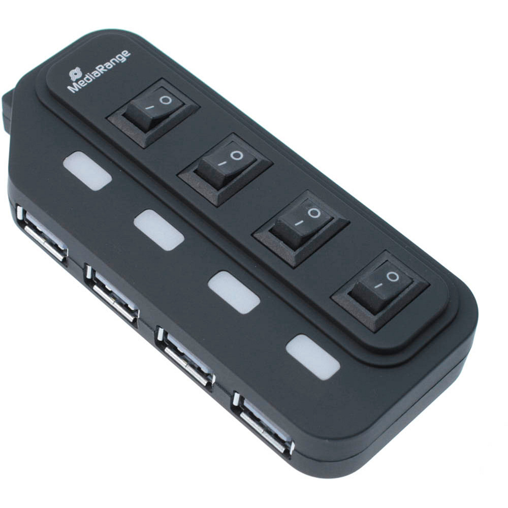 MediaRange USB-Hub 4-fach schwarz | Printus