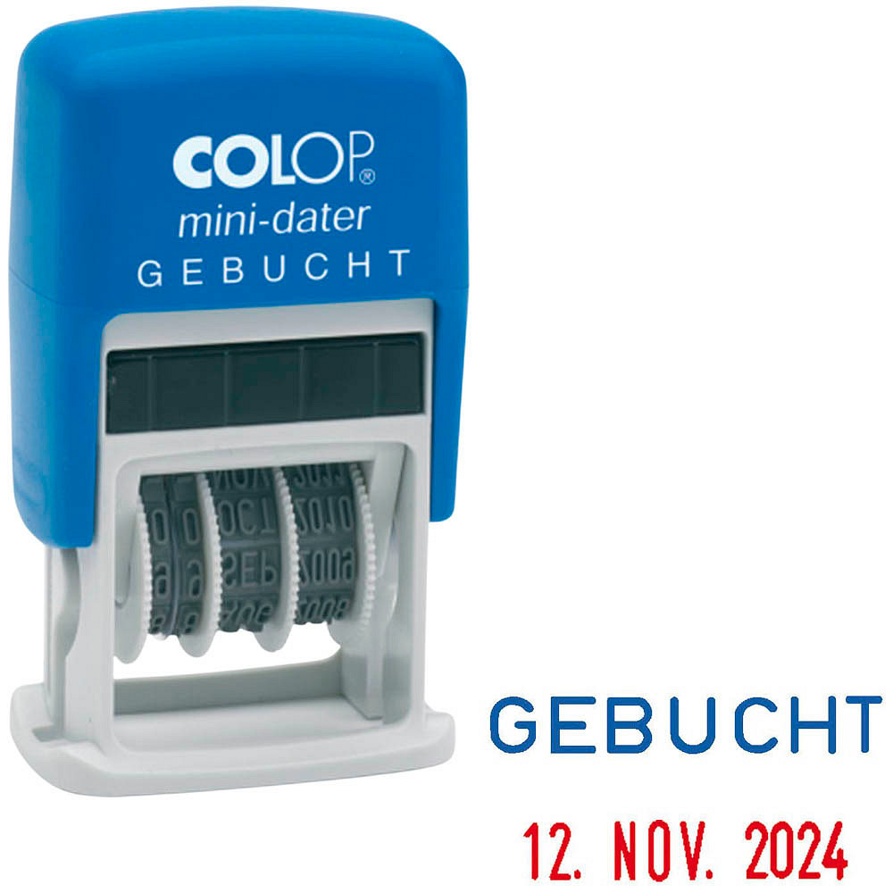 COLOP Datumstempel mit Text "Gebucht" Mini-Dater S 160/L selbstfärbend ...